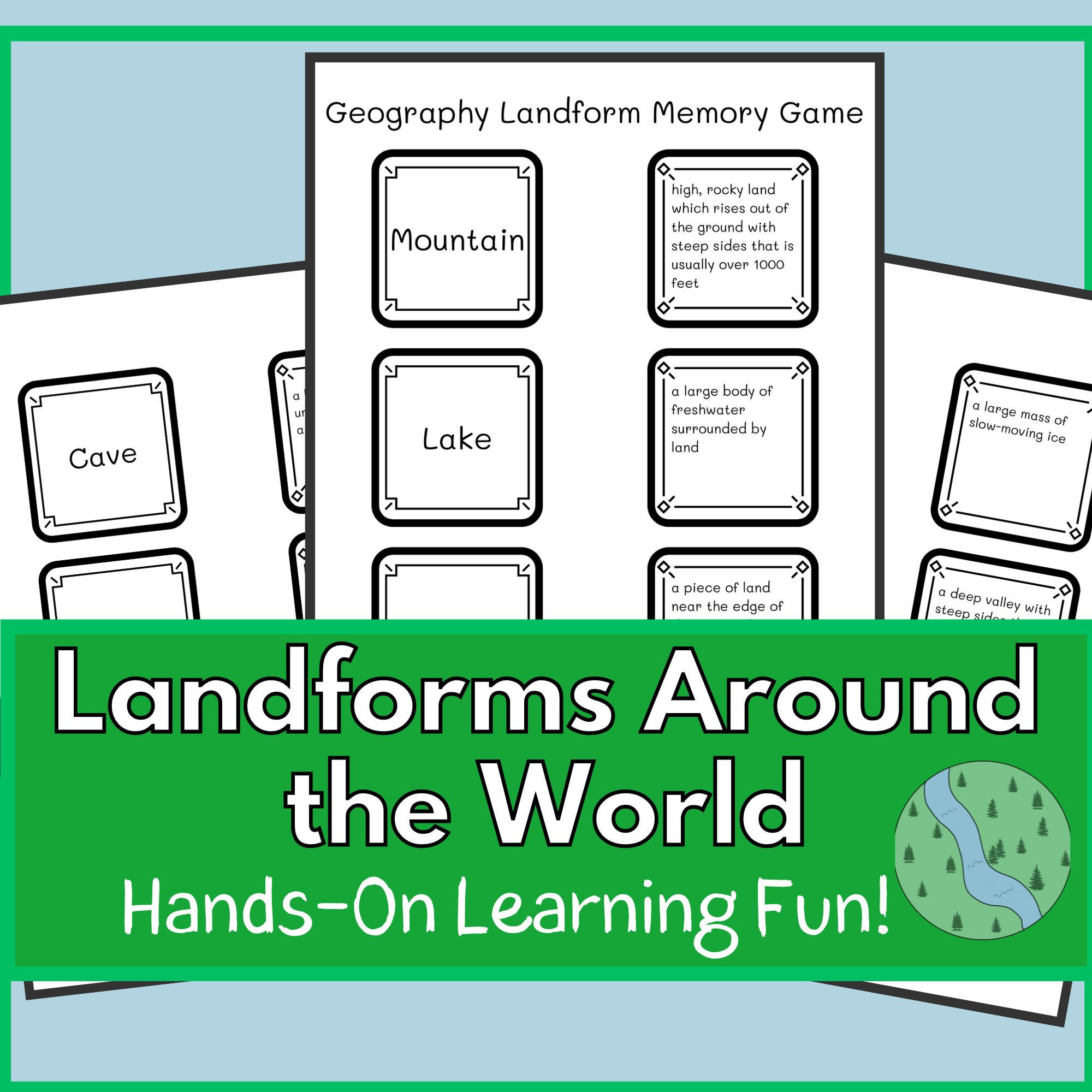 Geography Landforms Matching Game