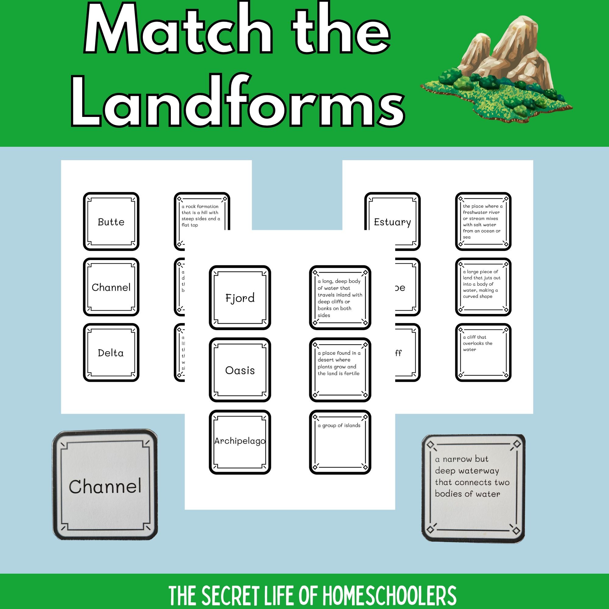 Geography Landforms Matching Game
