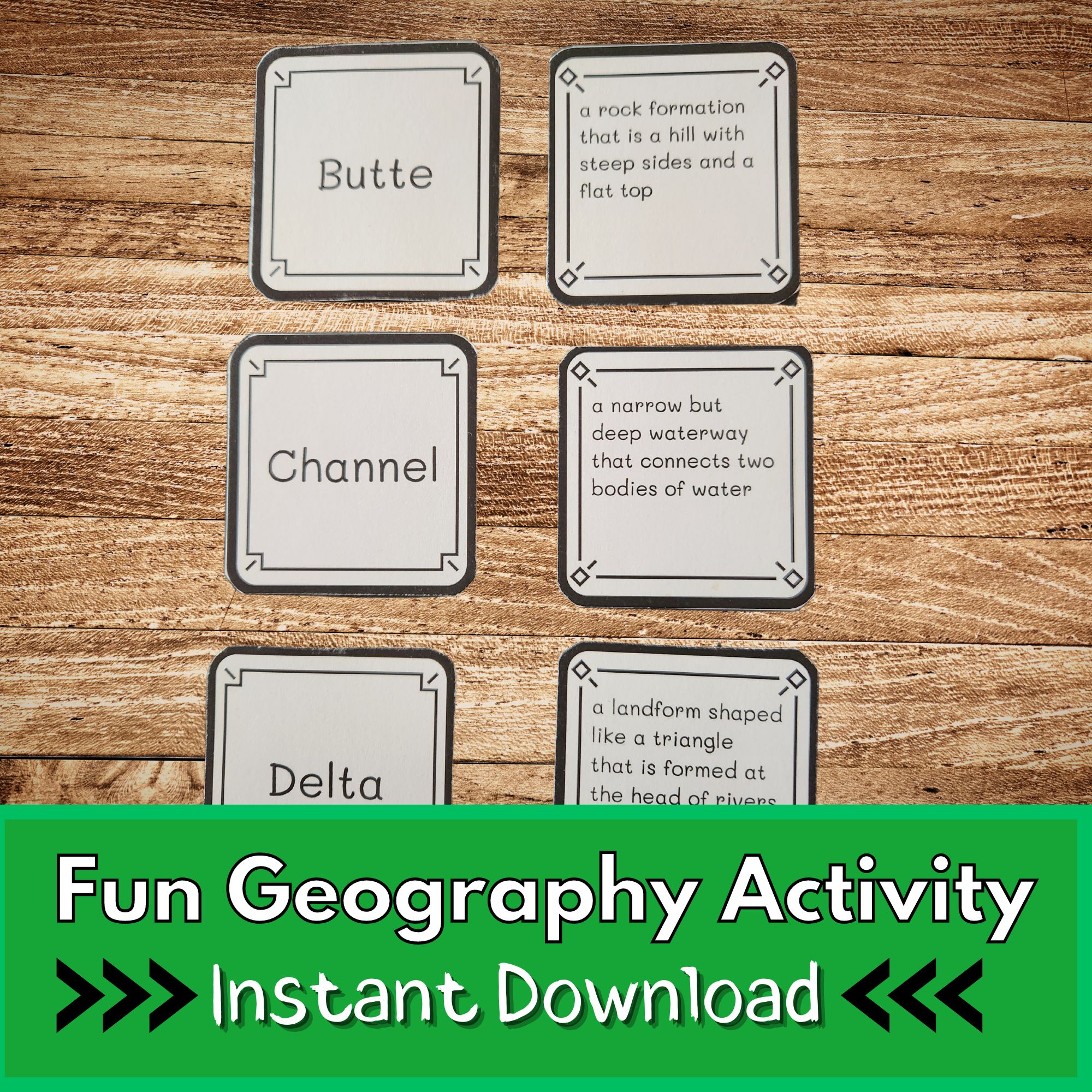 Geography Landforms Matching Game