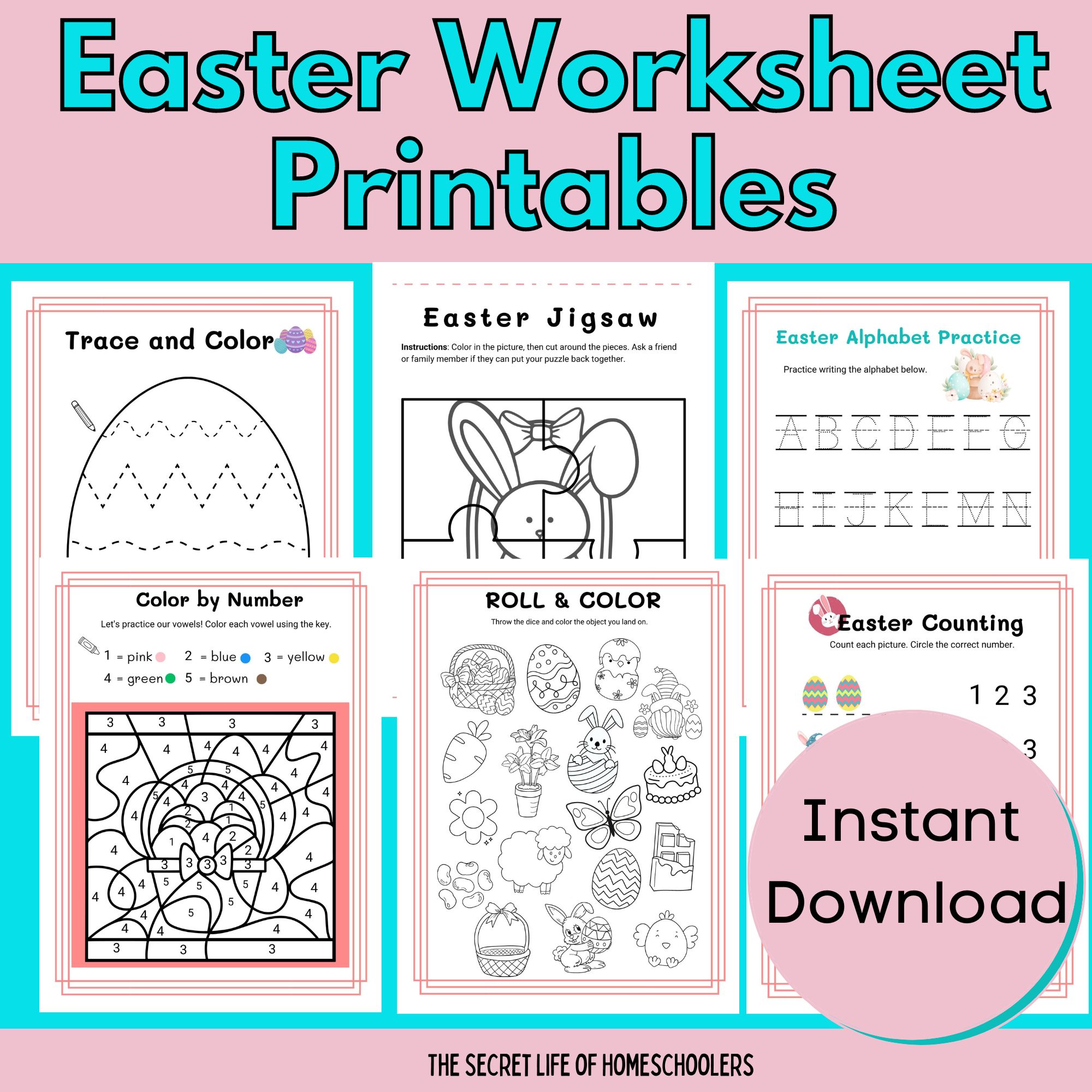 Printable Easter Worksheets for PreK-K