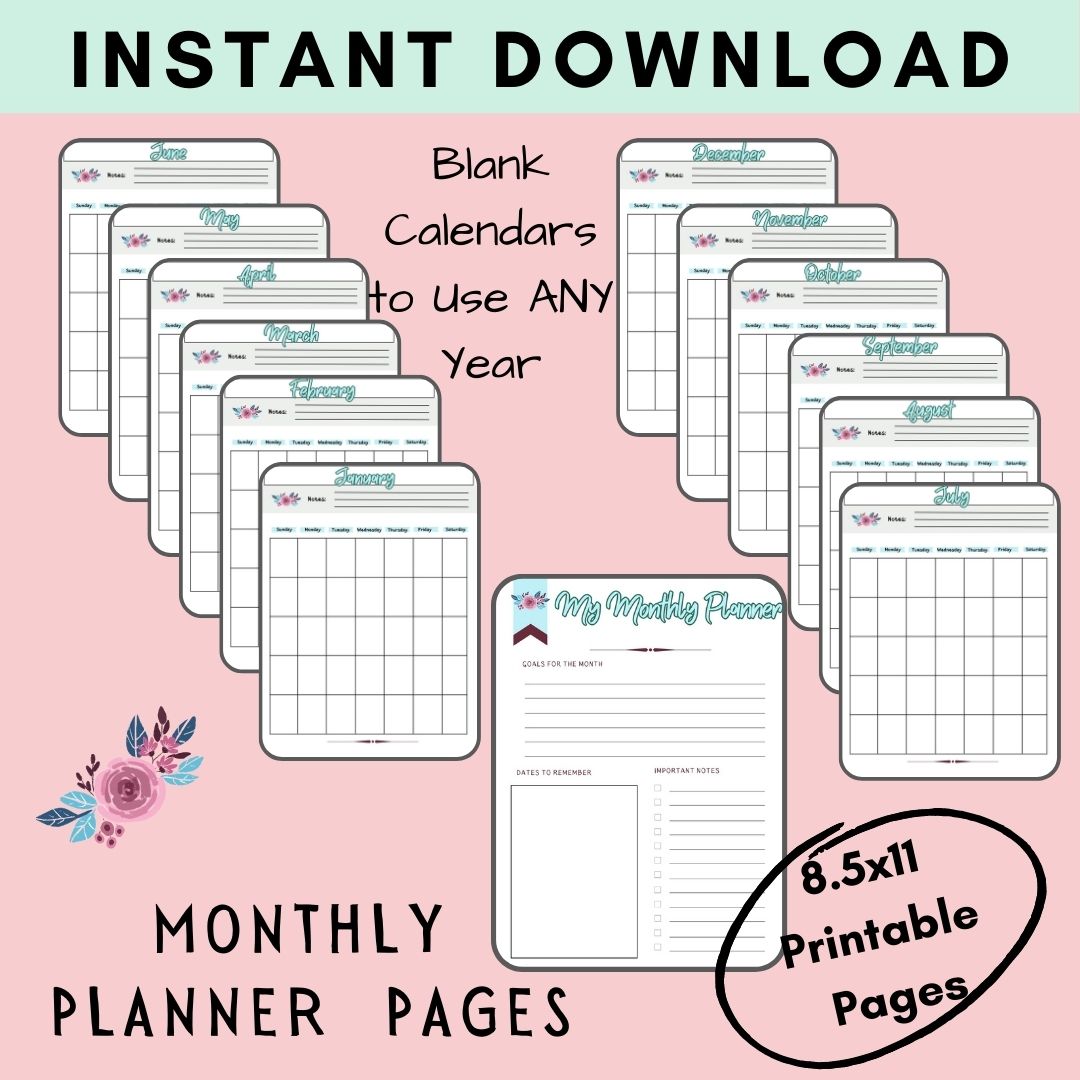 Floral, Printable Homeschool Planner, Undated Planner