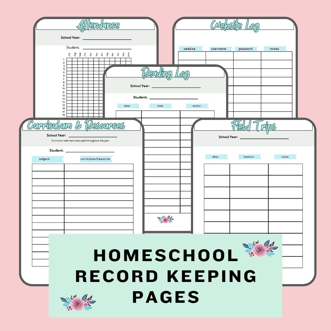 Floral, Printable Homeschool Planner, Undated Planner