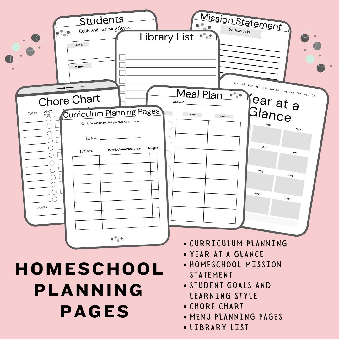 Minimalist, Printable Homeschool Planner, Undated Planner